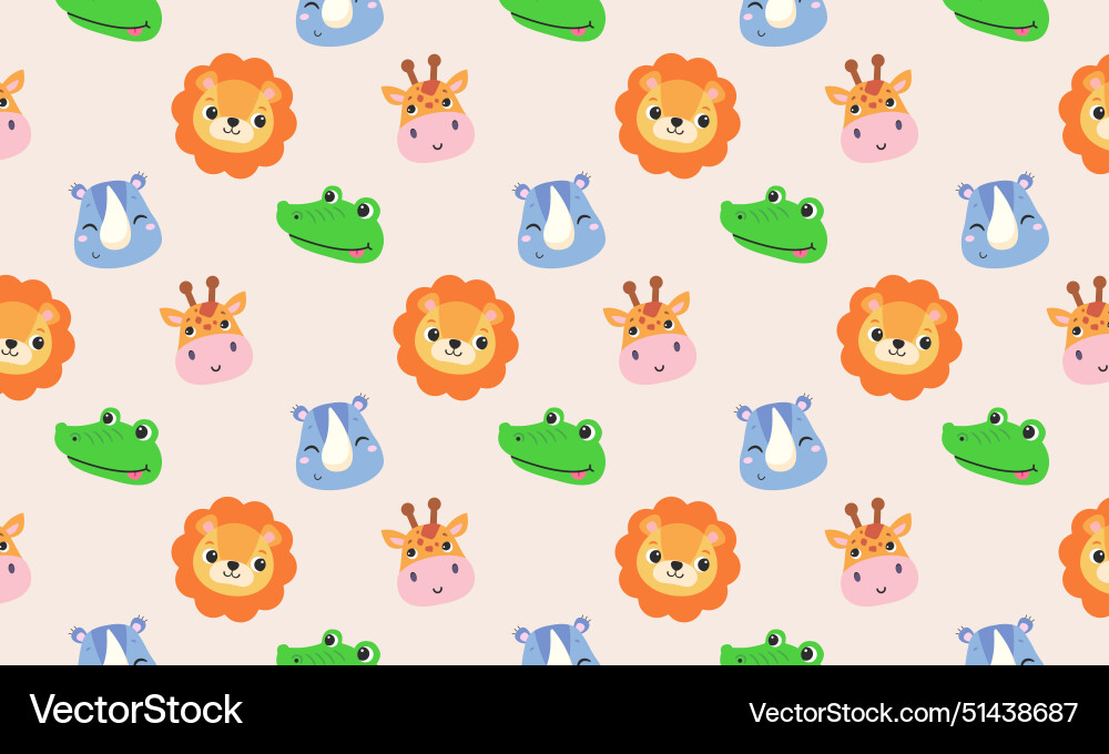 Cute pattern with african animals Royalty Free Vector Image