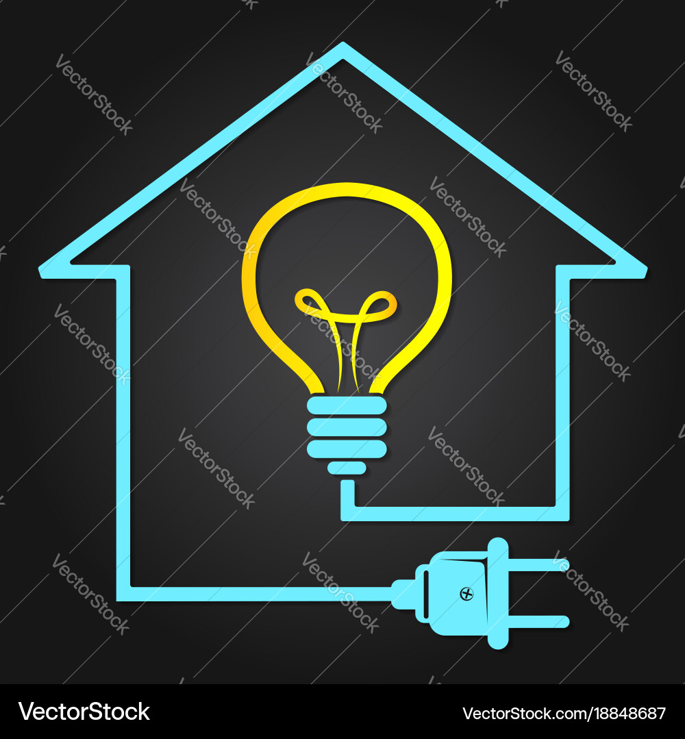 Electricity in house symbol Royalty Free Vector Image