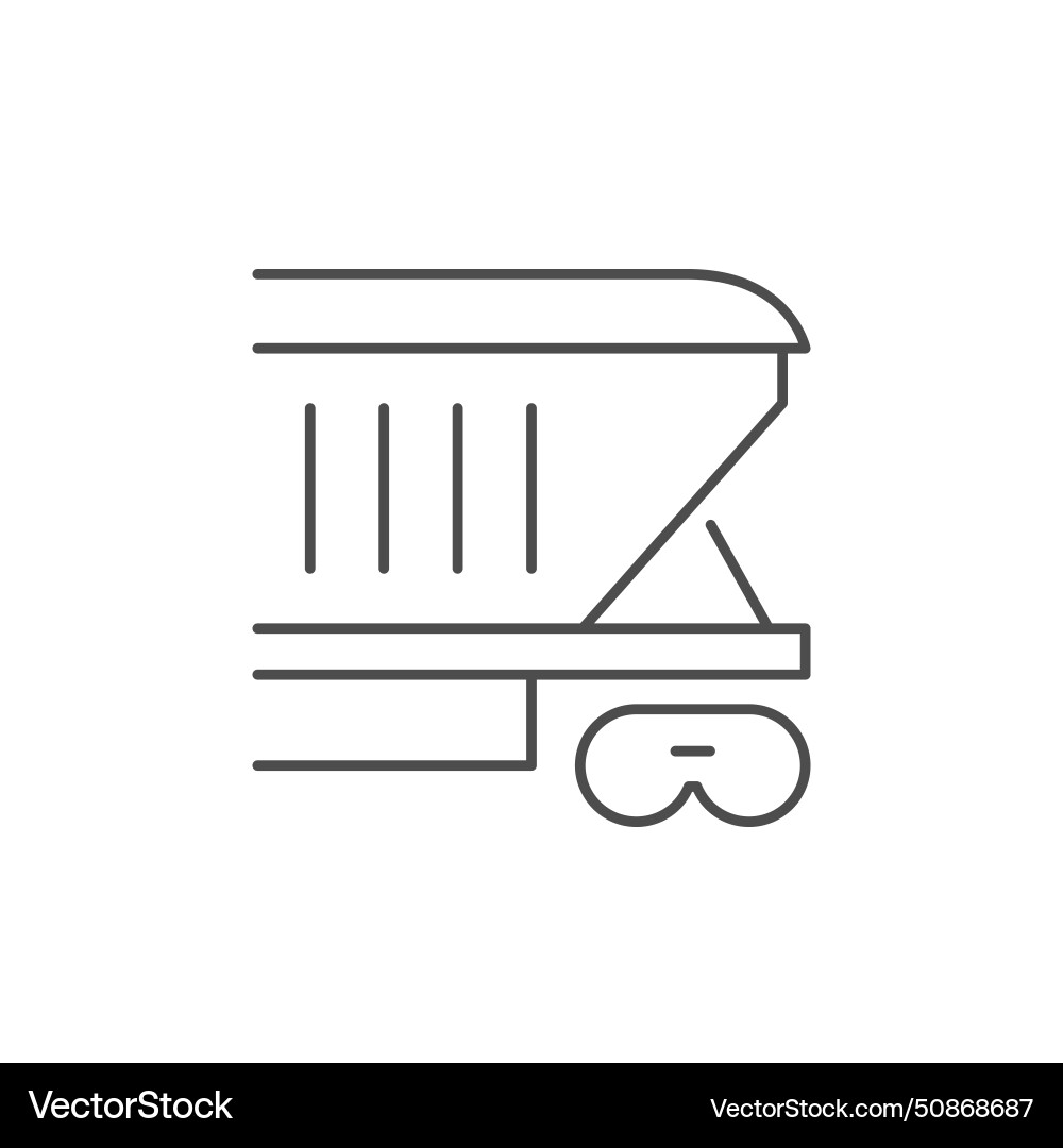 Grain truck wagon line icon Royalty Free Vector Image