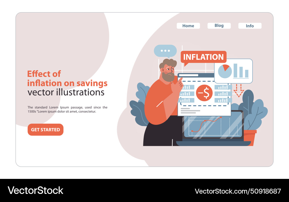 Inflation impact concept Royalty Free Vector Image