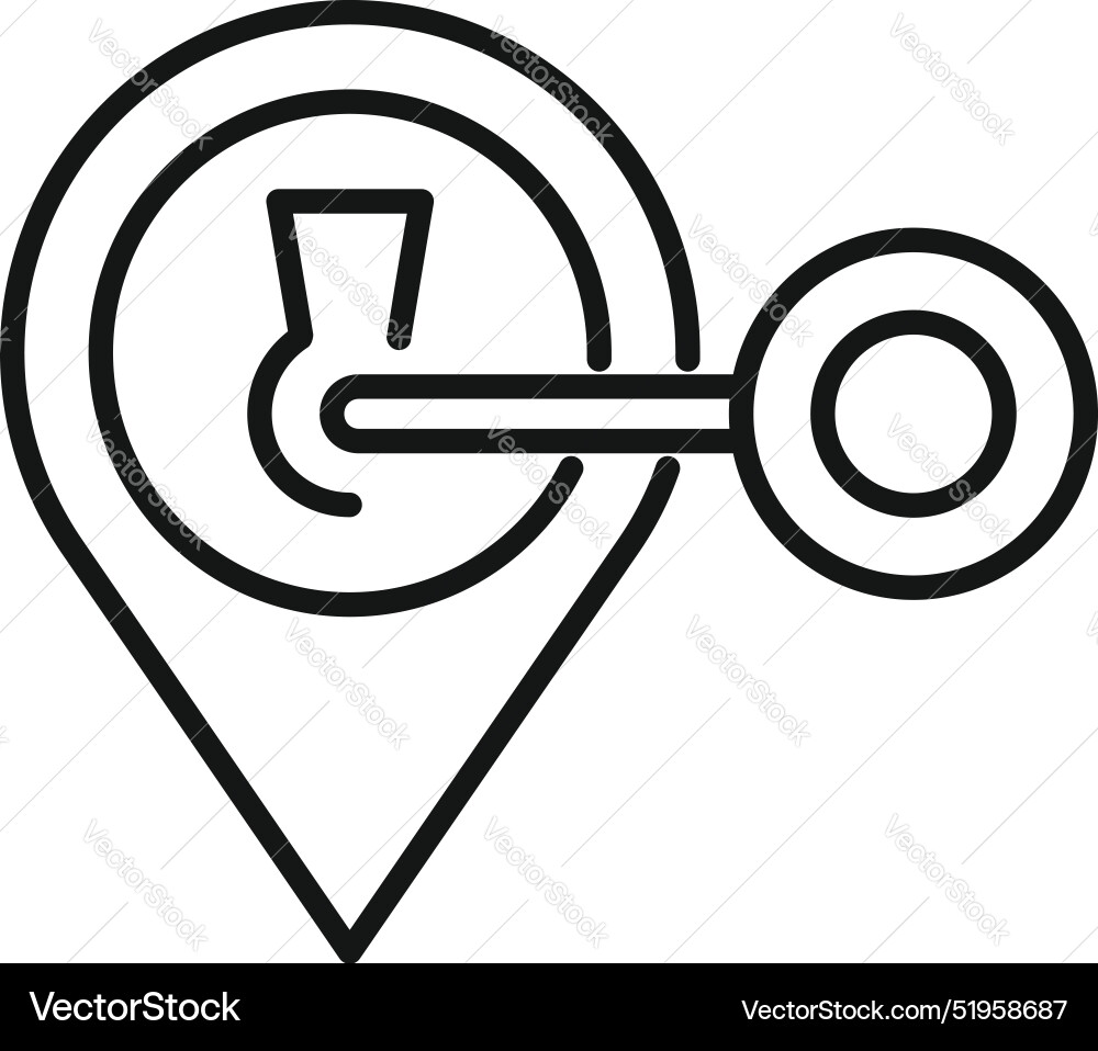 Location pin showing a speedometer with keyhole Vector Image