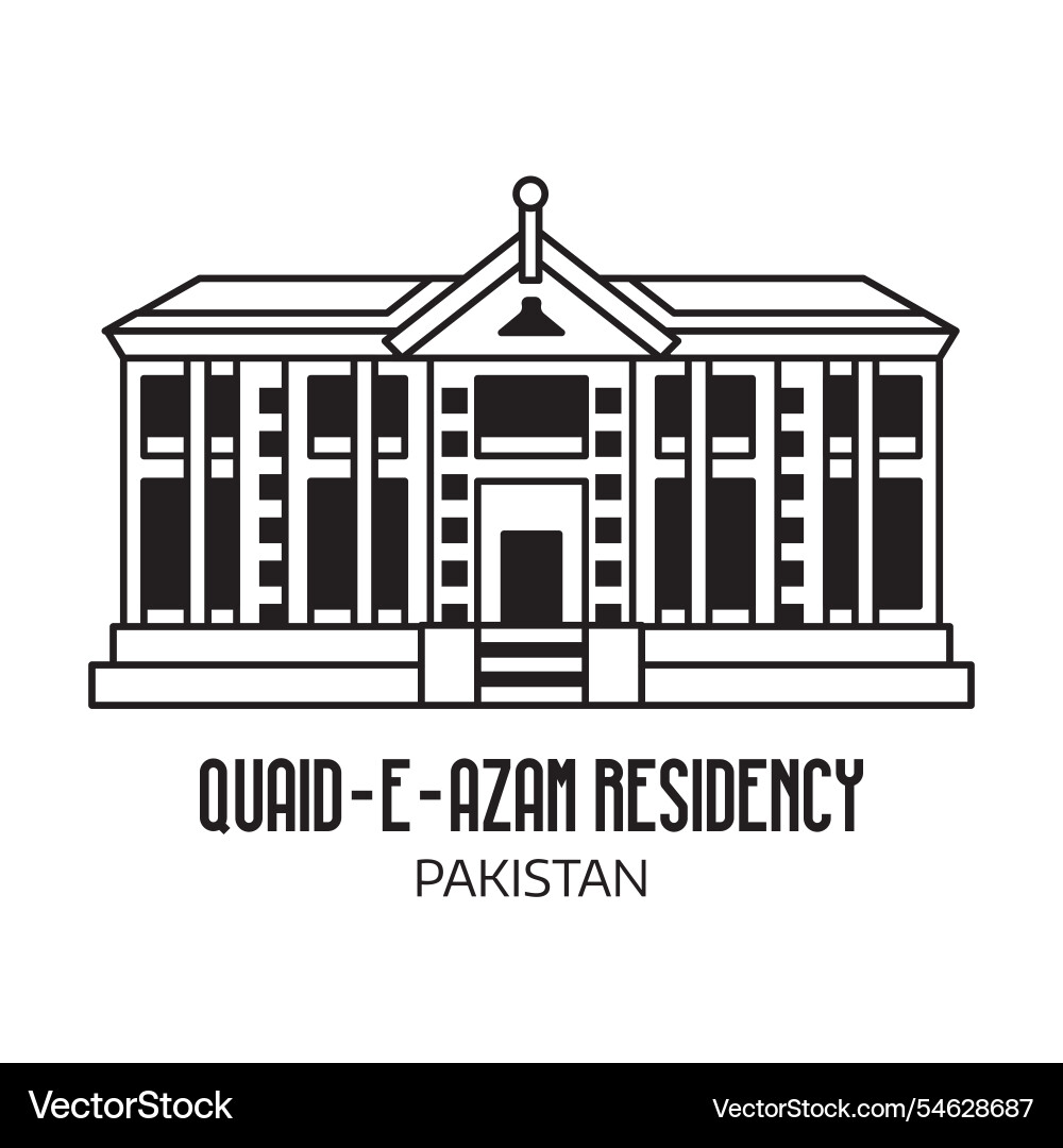 Pakistan quaid-e-azam residency icon Royalty Free Vector