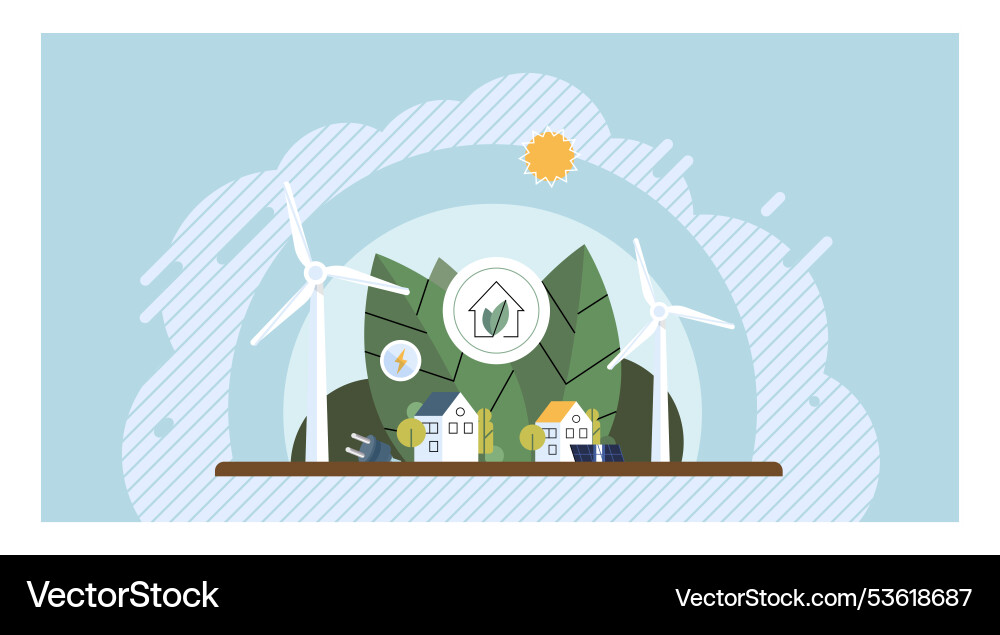 Renewable energy sources powering eco-friendly Vector Image