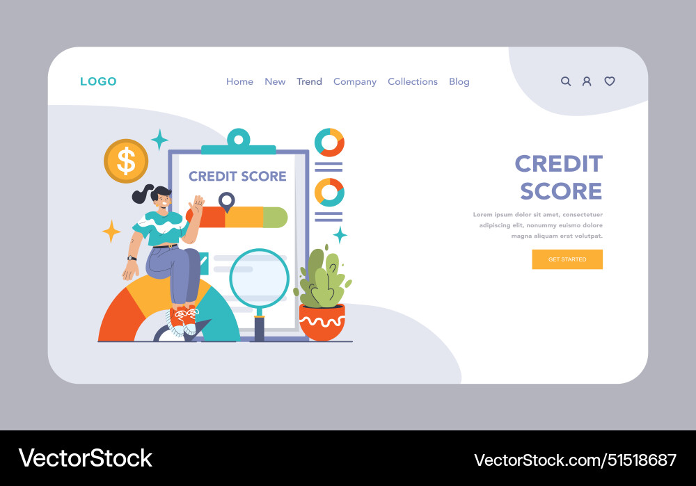 Understanding credit score concept flat Royalty Free Vector