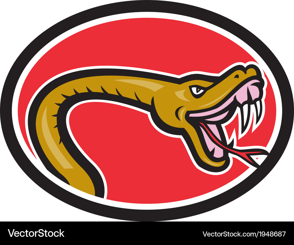 Viper snake serpent head baring fangs Royalty Free Vector