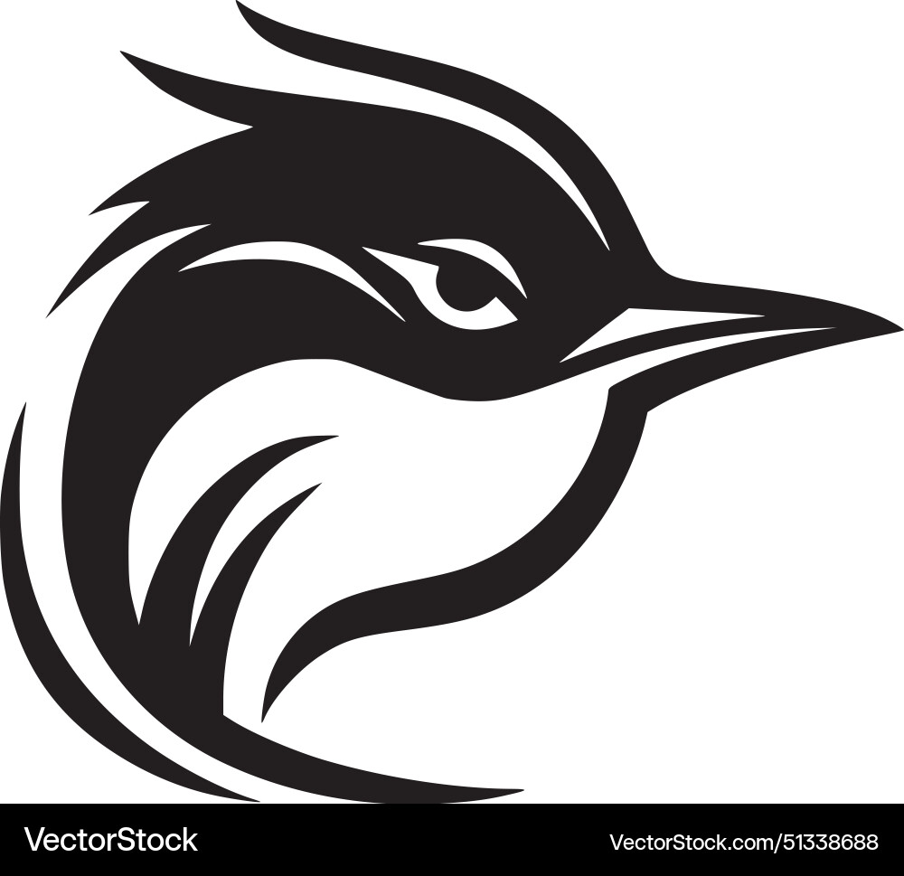 Bird - black and white Royalty Free Vector Image