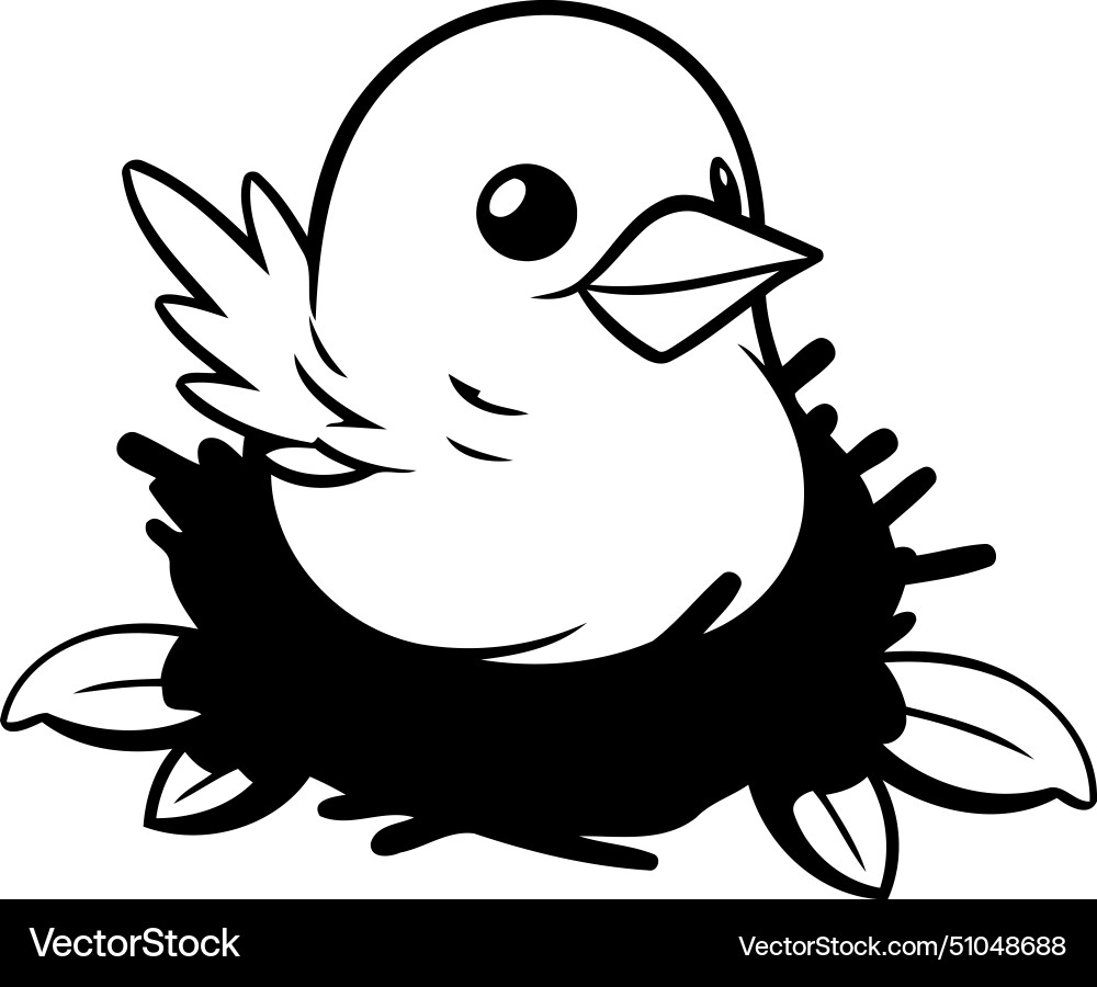 Bird in the nest Royalty Free Vector Image - VectorStock