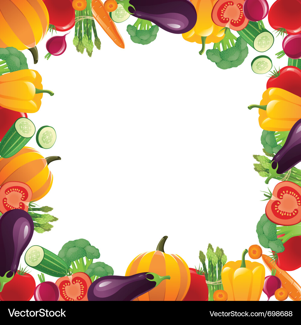 Colorful Vegetable Frame Royalty Free Vector Image