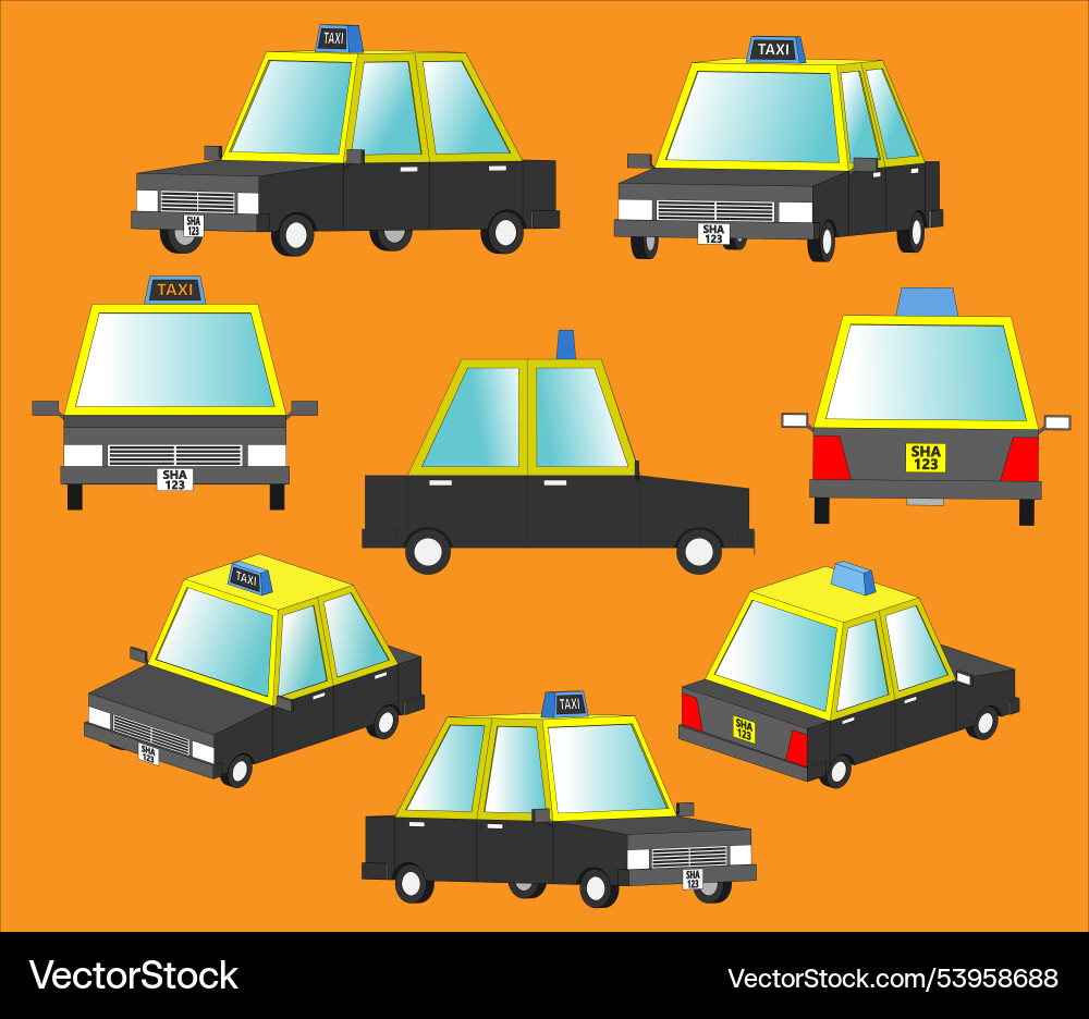 Dangoh yellow top taxi 2 Royalty Free Vector Image