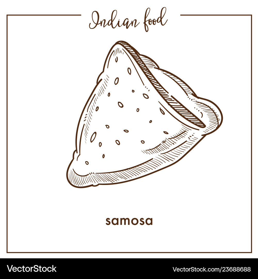 Delicious crispy triangular samosa from Royalty Free Vector
