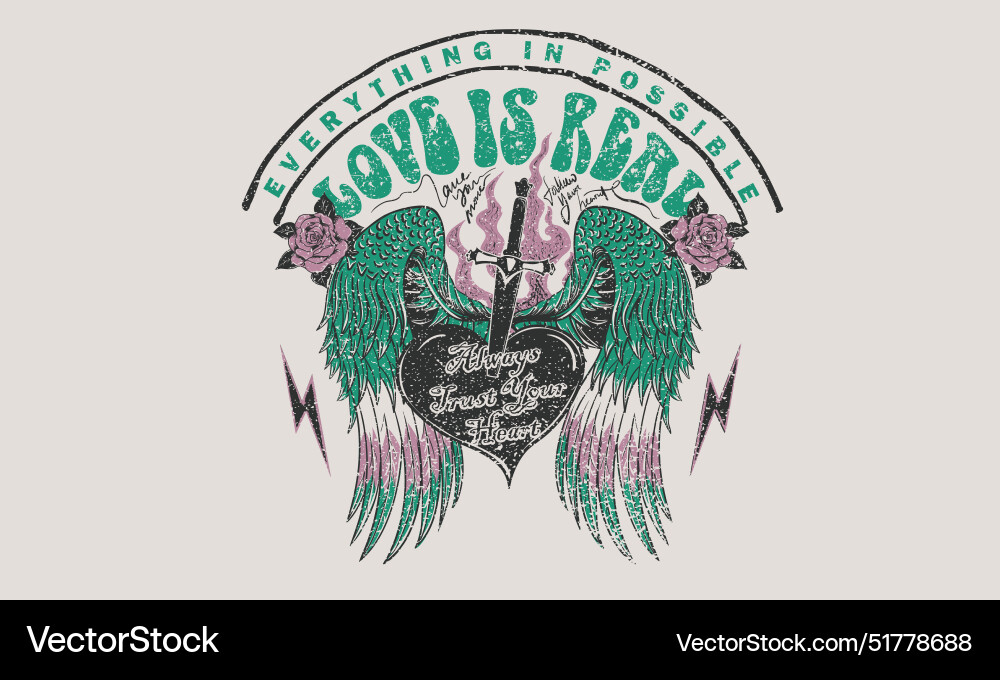 Everything is possible love real Royalty Free Vector Image