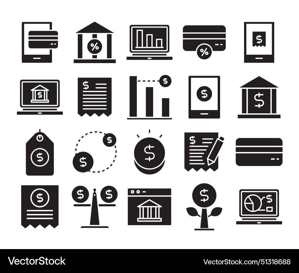 Finance and banking icons Royalty Free Vector Image