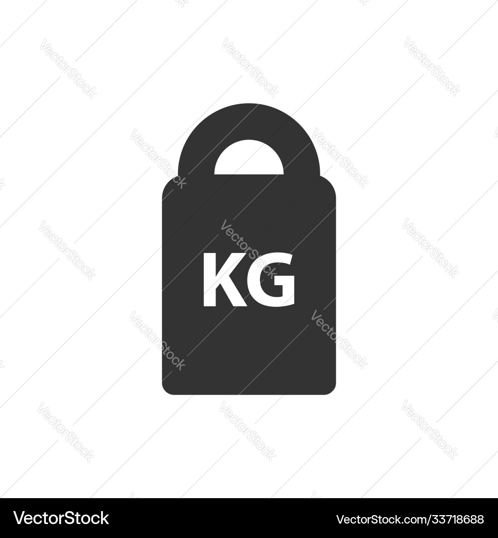 Kg weight mass black simple flat icon Royalty Free Vector