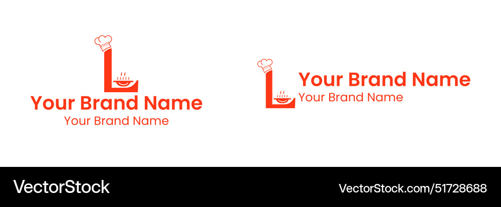 L letter restaurant logo design Royalty Free Vector Image