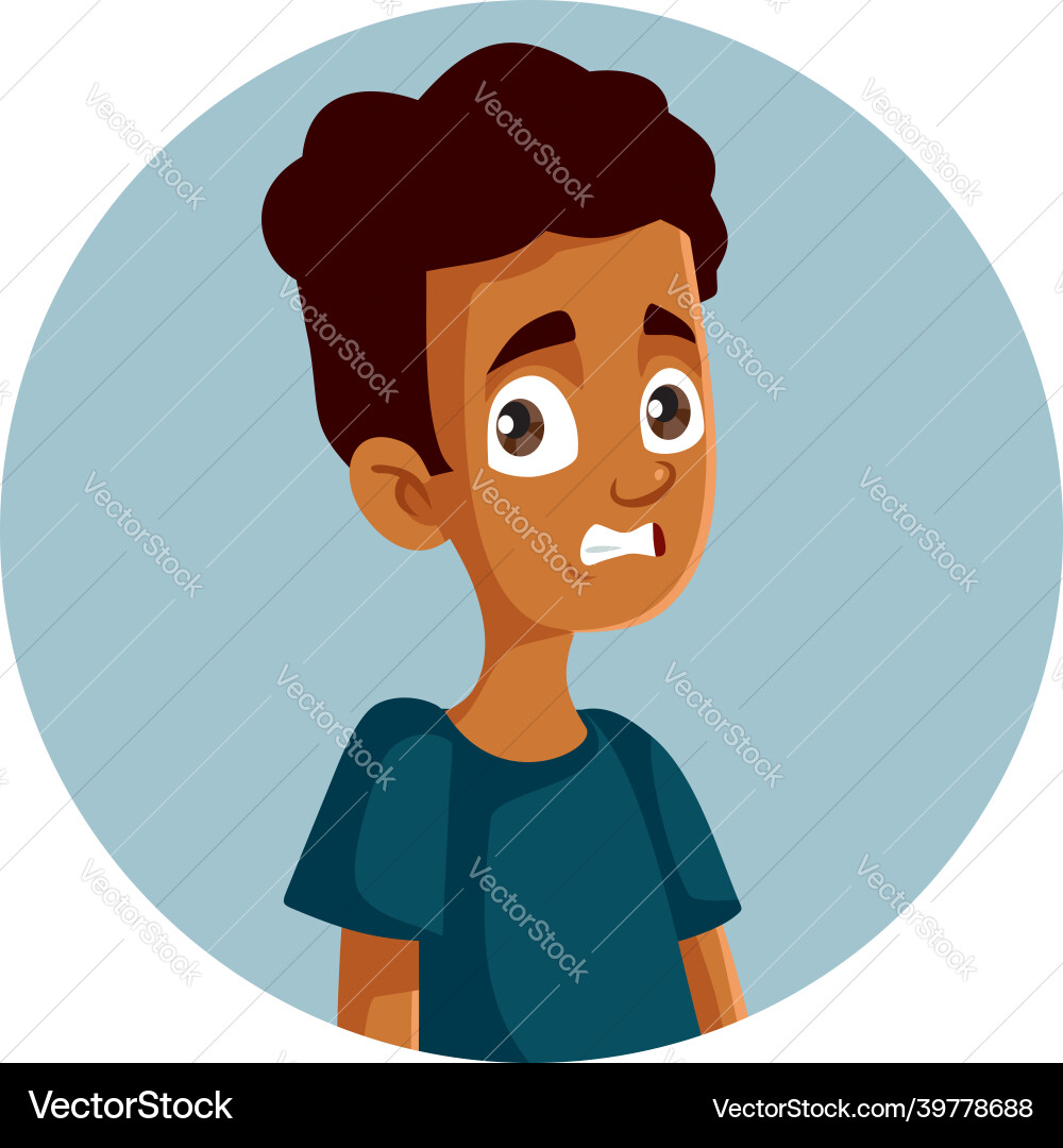 Teenager Cringe Face - Embarrassed Expression Vector Image