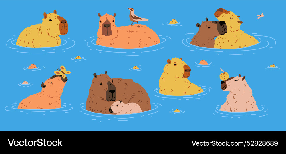 A capybara standing Royalty Free Vector Image - VectorStock