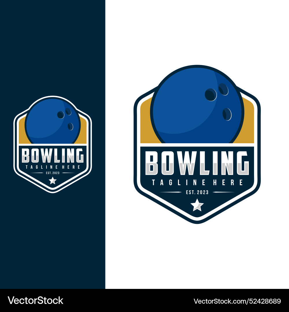 Bowling logo sport design template emblem Vector Image