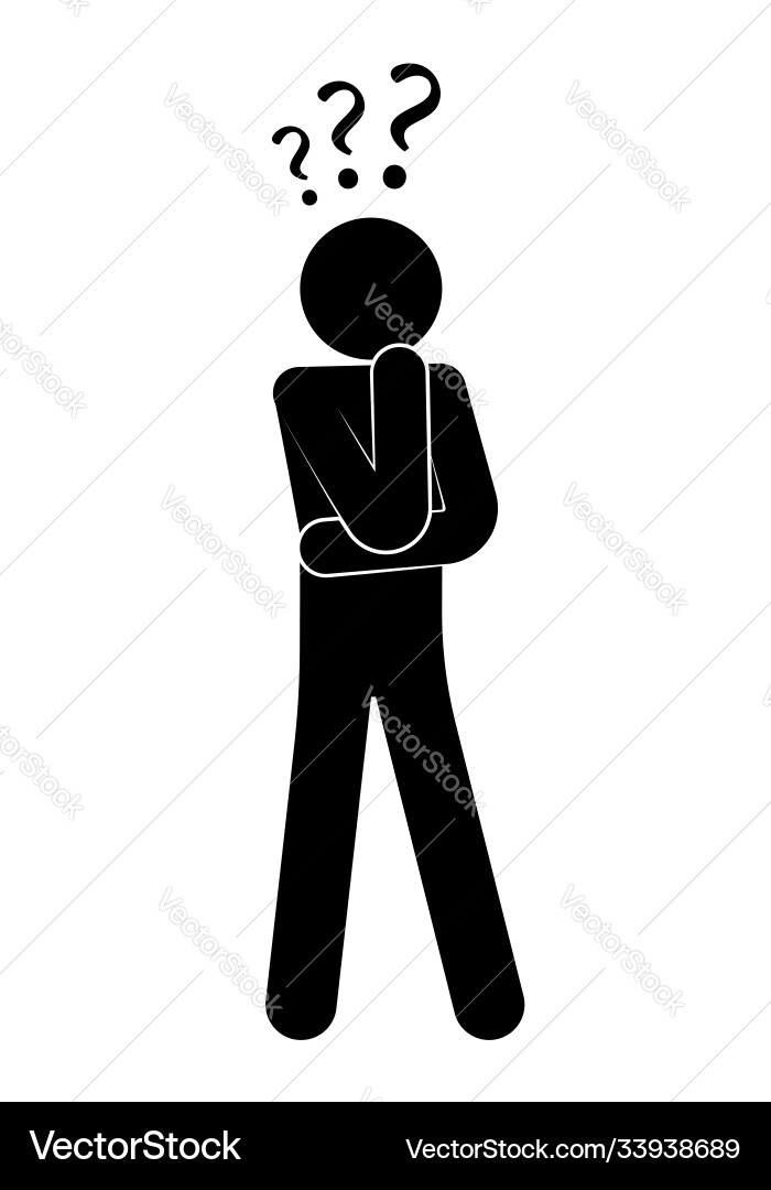 Confused Man Thinking Royalty Free Vector Image