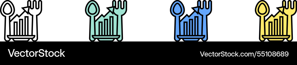 Consumption icon outline green blue and yellow Vector Image