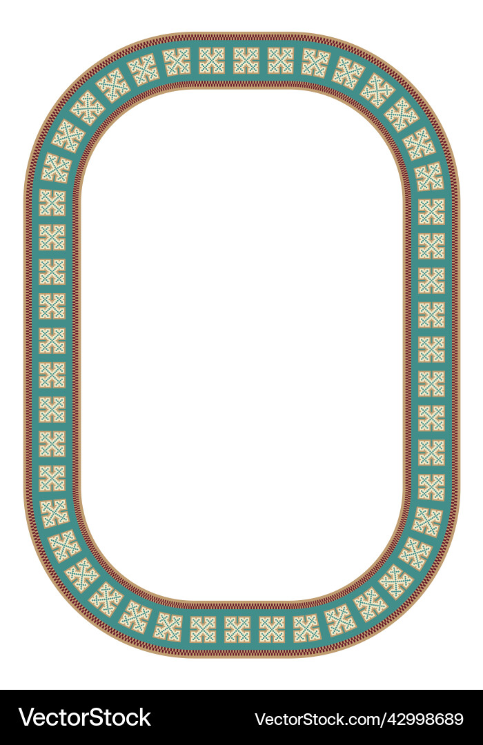 Ethnic rectangular border with native ornament Vector Image