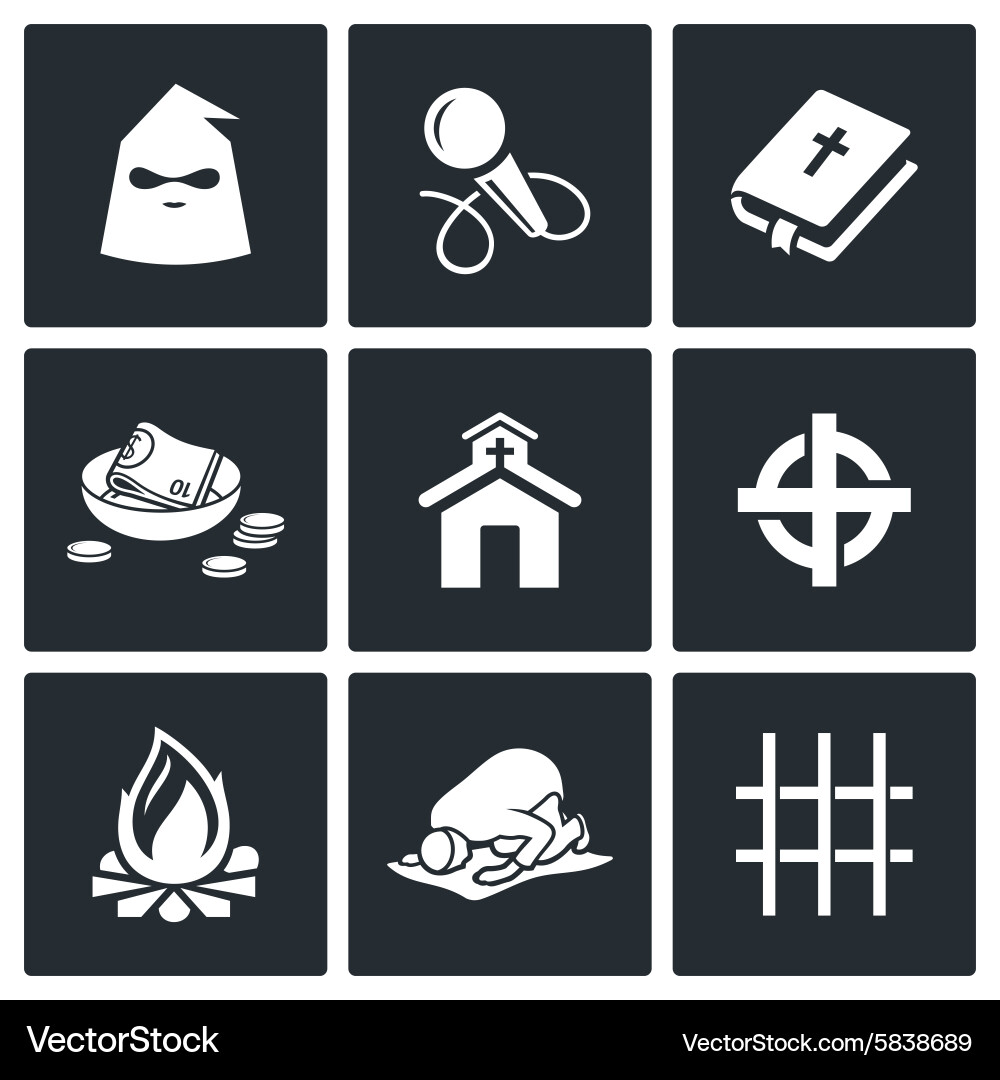 False religion sect icons Royalty Free Vector Image