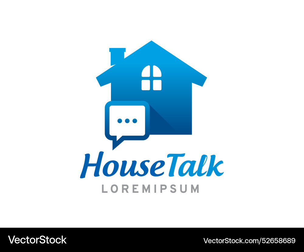 House talk logo symbol or icon template Royalty Free Vector