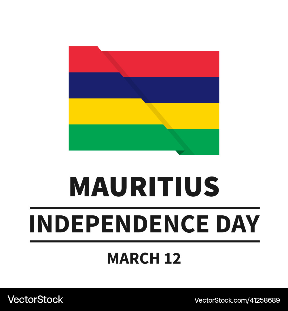 Mauritius independence day typography poster Vector Image