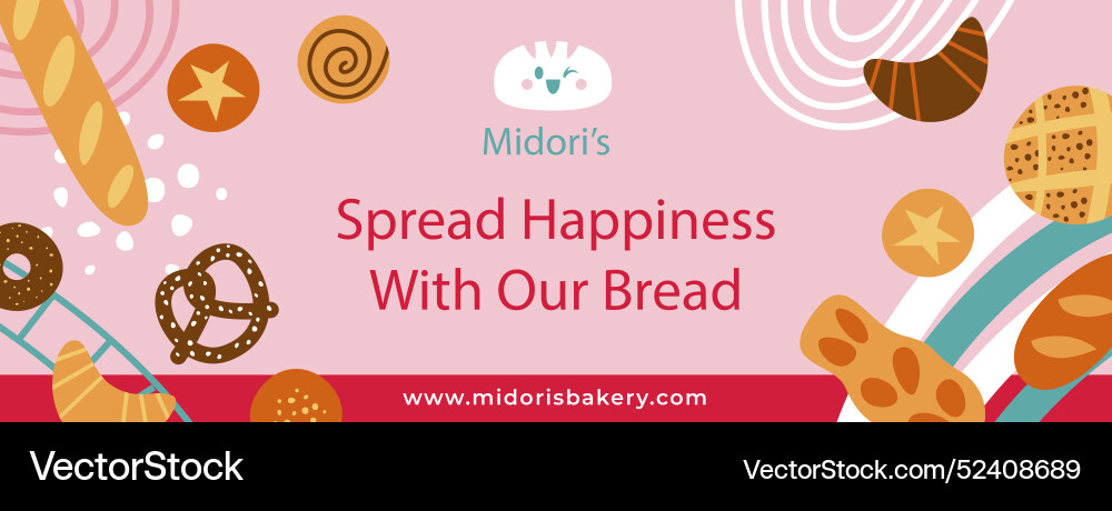 Minimal style bakery shop facebook cover template Vector Image