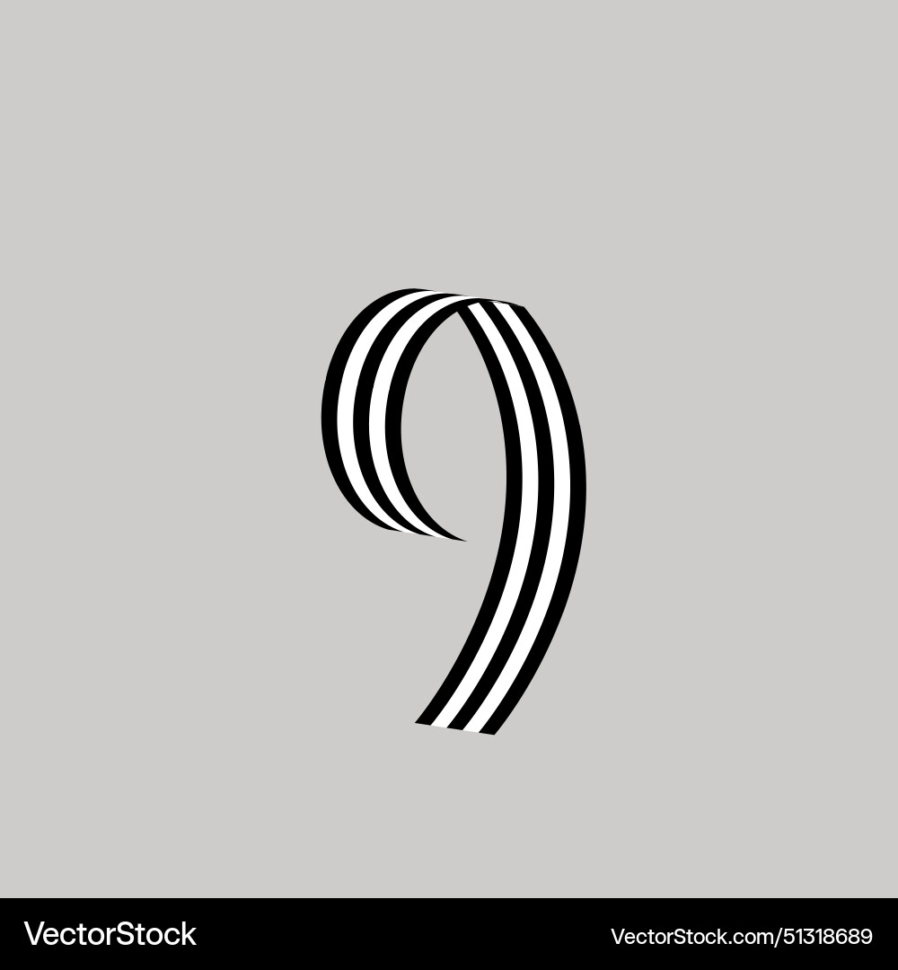 Number nine text effect Royalty Free Vector Image