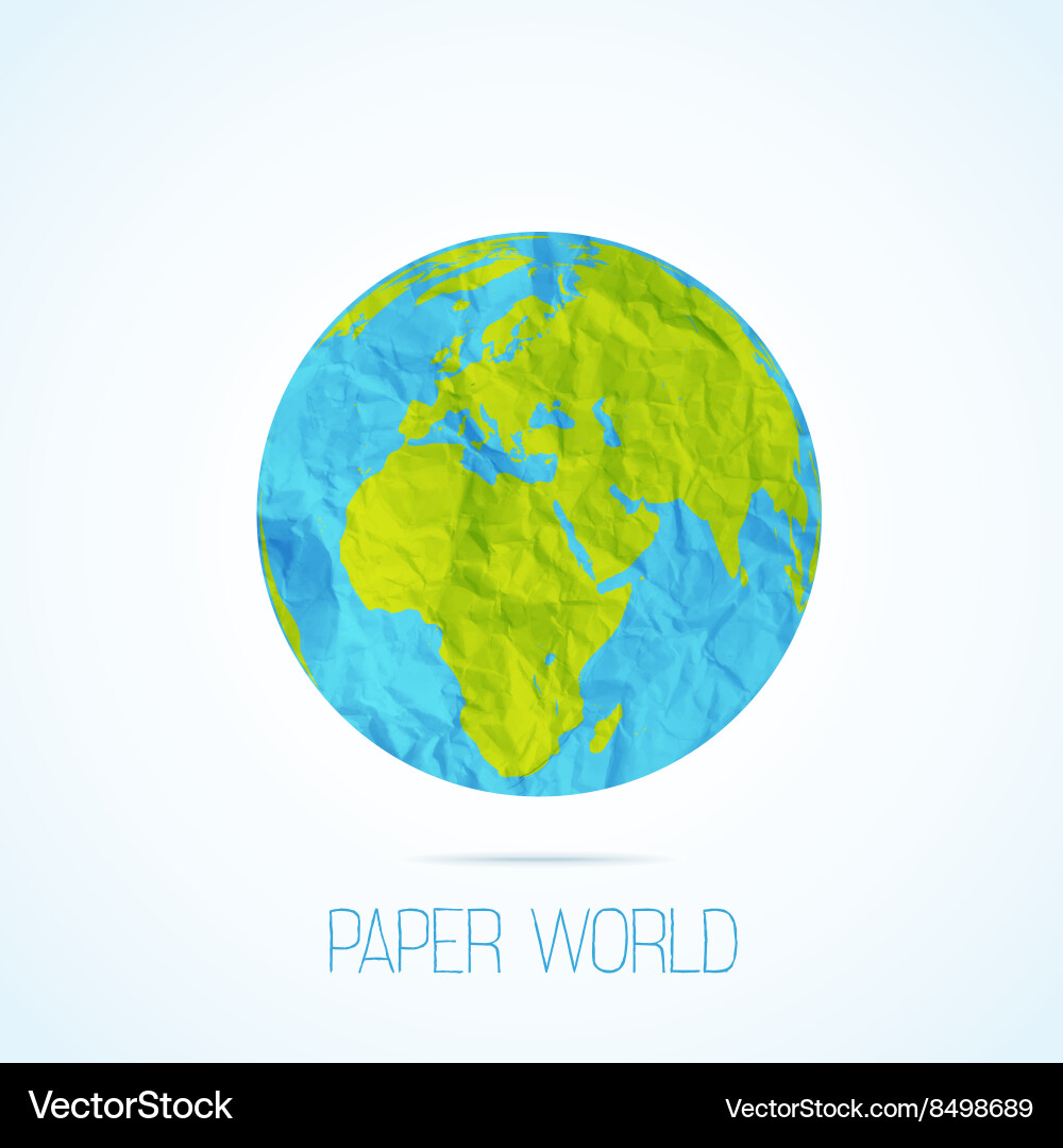Paper world isolated on white Royalty Free Vector Image
