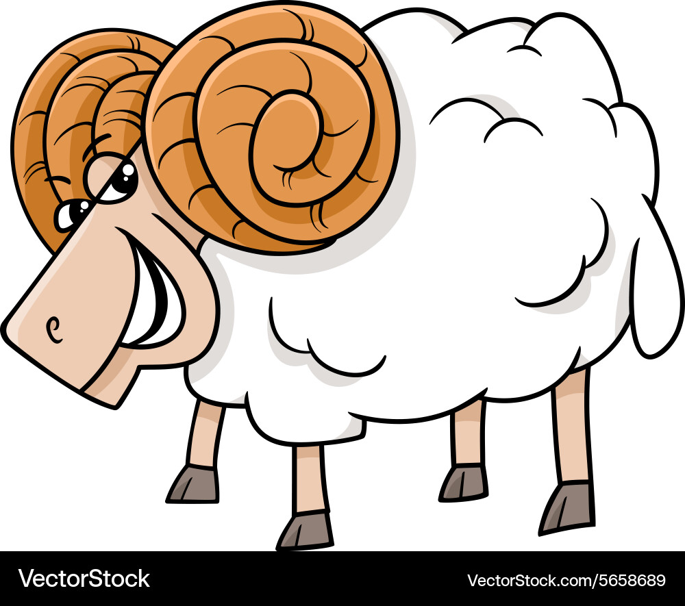 Ram farm animal cartoon Royalty Free Vector Image