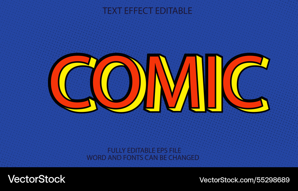 Retro Comic Text Effekt 3d Stil editierbar Vektorbild