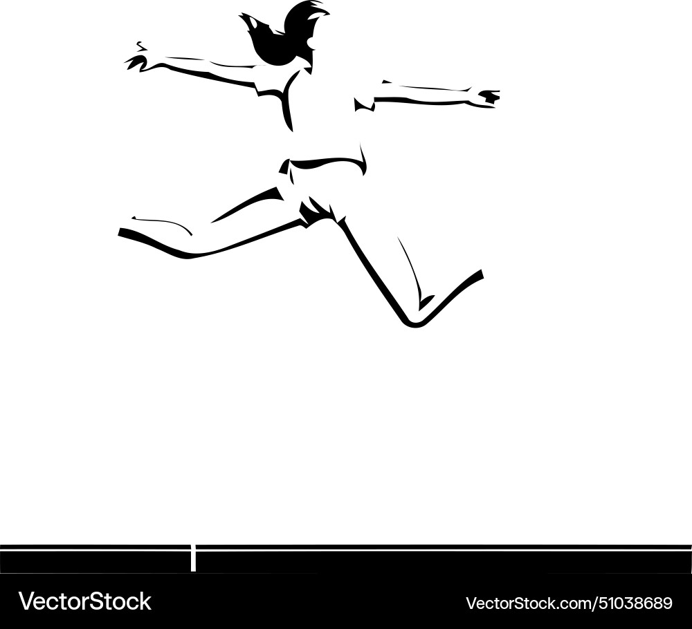 Running woman in flat design style on orange Vector Image