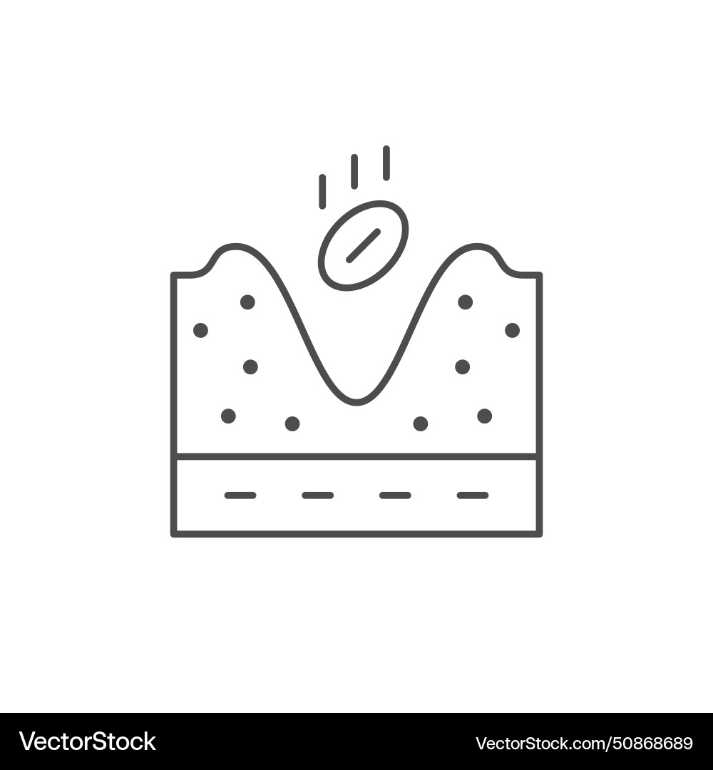 Seed planting line outline icon Royalty Free Vector Image