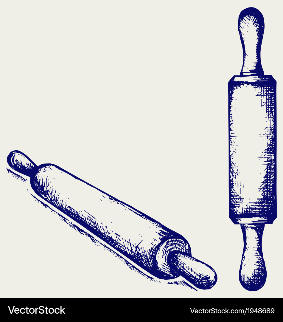 Wooden rolling pin Royalty Free Vector Image - VectorStock