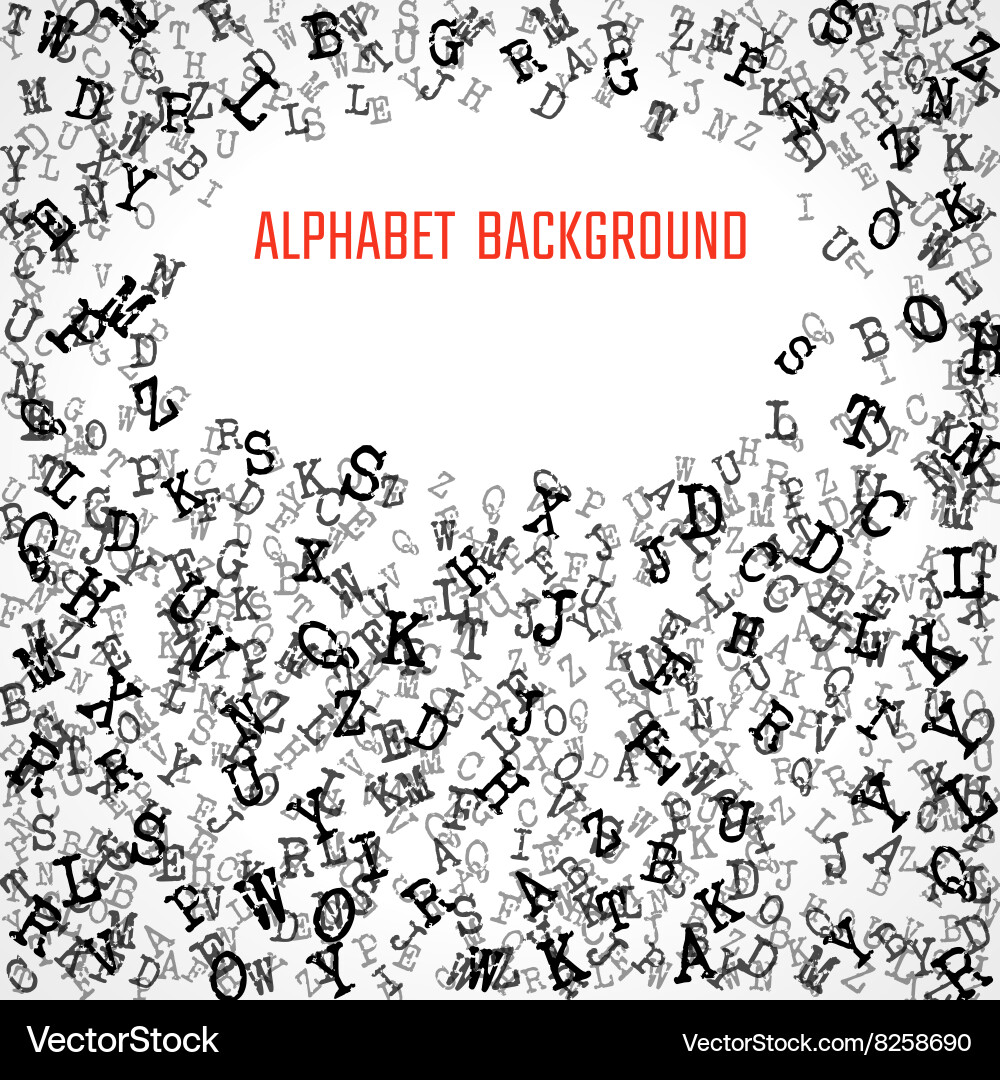 Alphabet background in black Royalty Free Vector Image