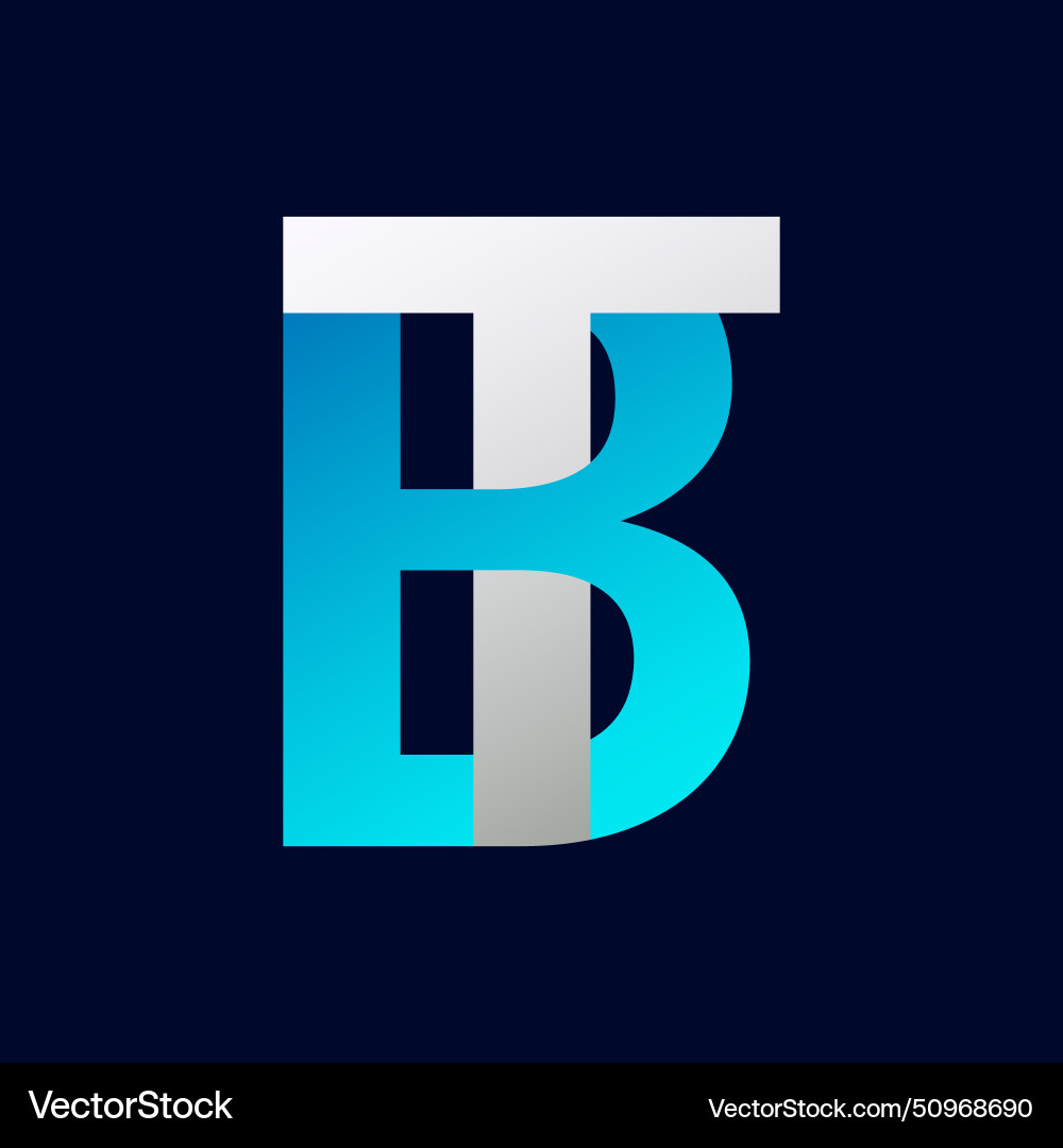 Bt letter logo design template Royalty Free Vector Image
