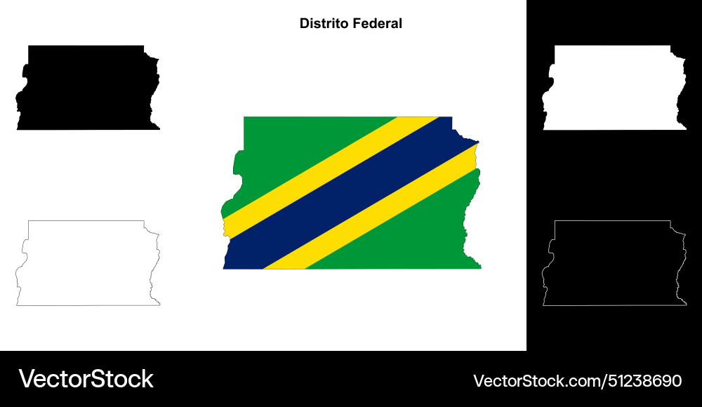 Distrito federal outline map Royalty Free Vector Image