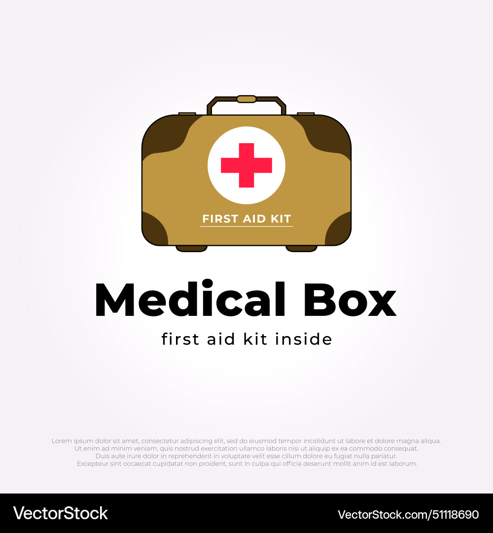 Flat design medical box for first aid logo Vector Image