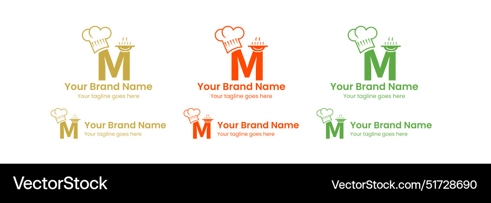 M letter restaurant logo design Royalty Free Vector Image