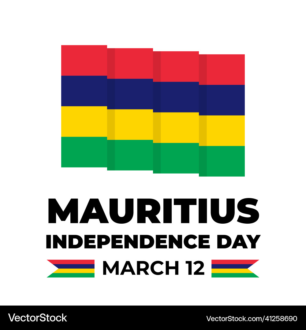 Mauritius independence day typography poster Vector Image