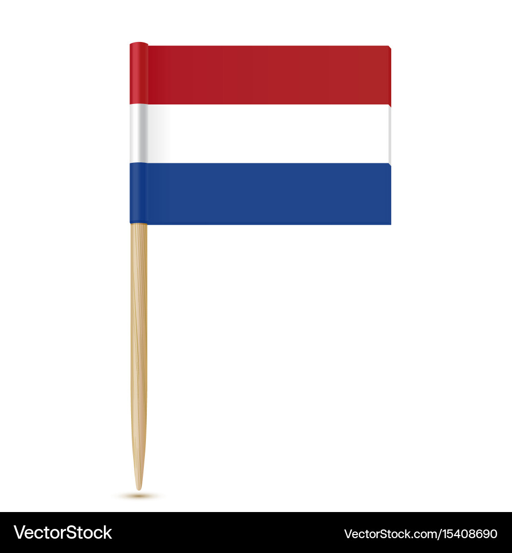 Netherlands flag toothpick Royalty Free Vector Image