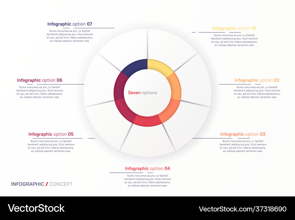 Round circle infographic chart template Royalty Free Vector