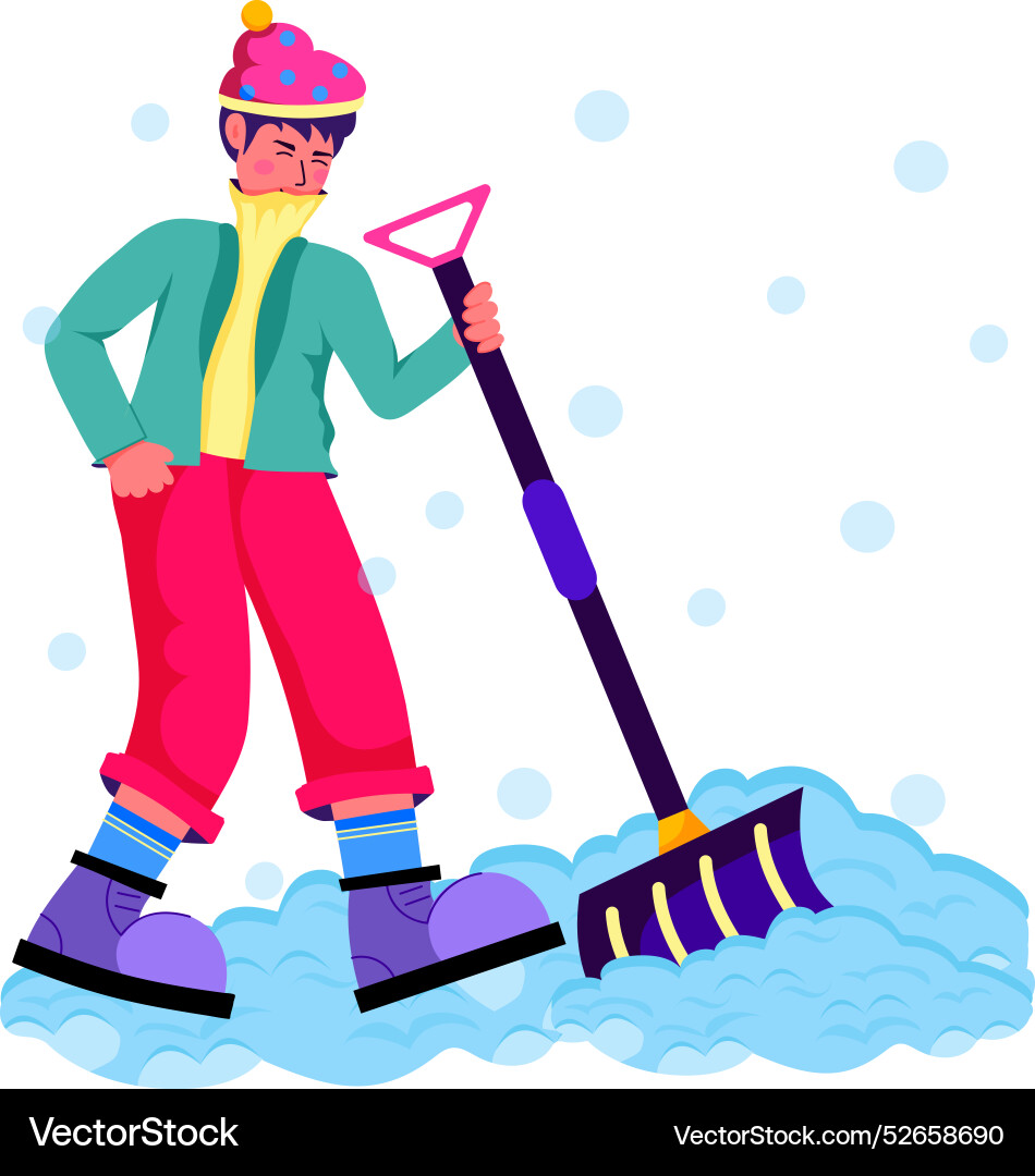 Snow shovel Royalty Free Vector Image - VectorStock