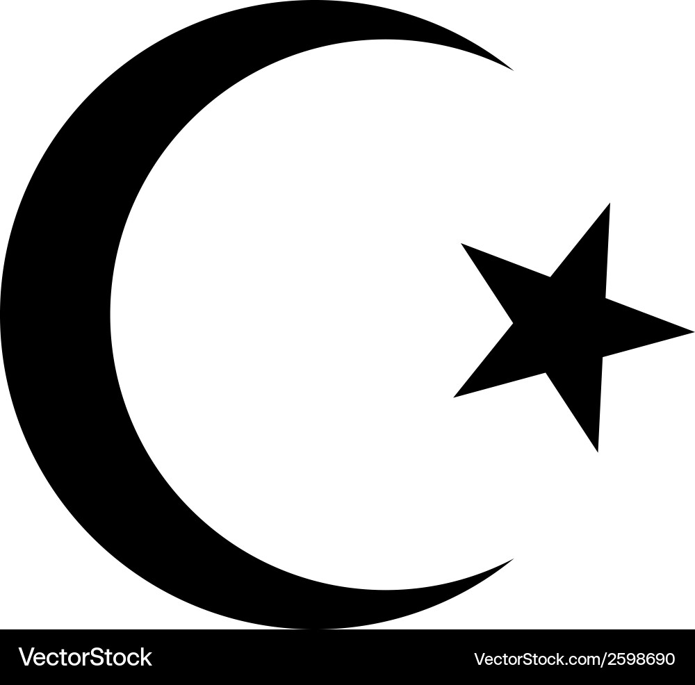 Star and crescent icon Royalty Free Vector Image