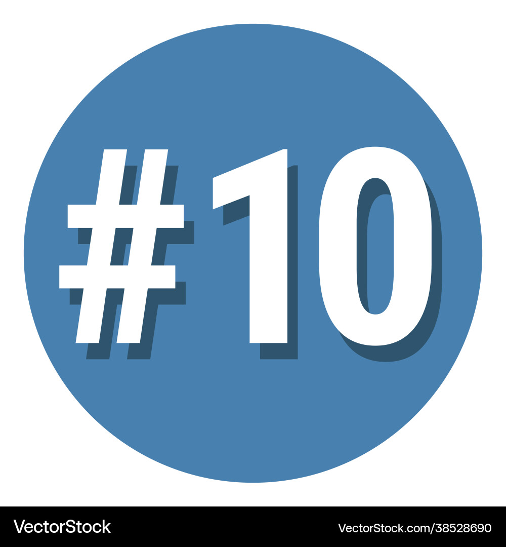 Ten Symbol in Circle - Number 10 Royalty Free Vector Image