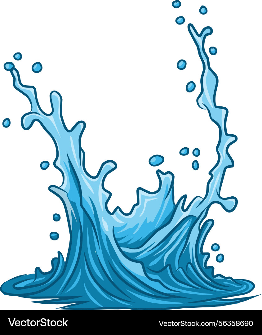 Water splash wave fishing logo Royalty Free Vector Image