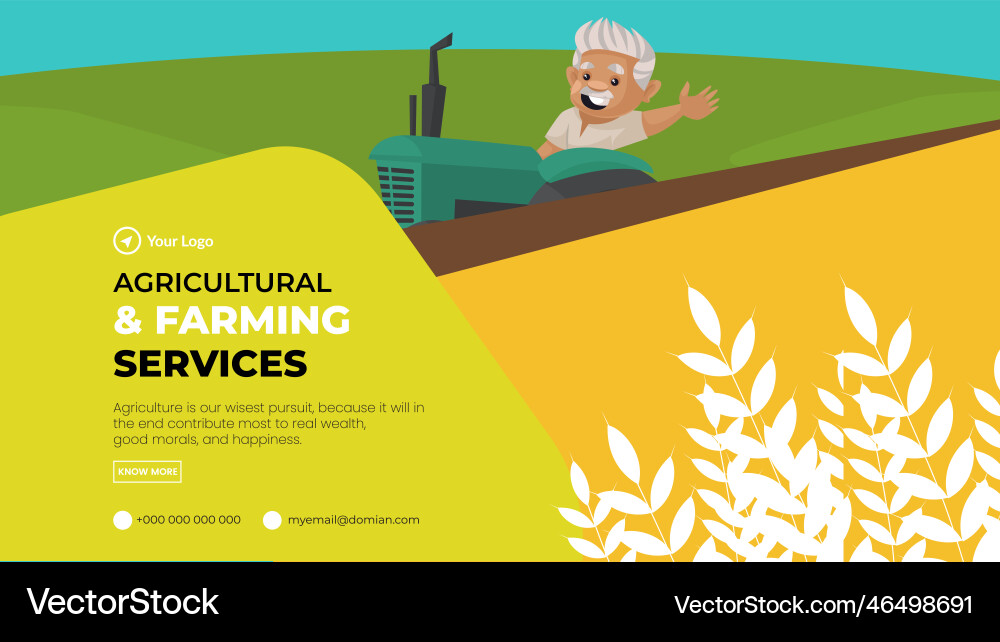 Agricultural Farming Banner Template Royalty Free Vector