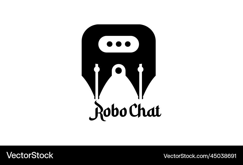 Chat robot and pen logo Royalty Free Vector Image