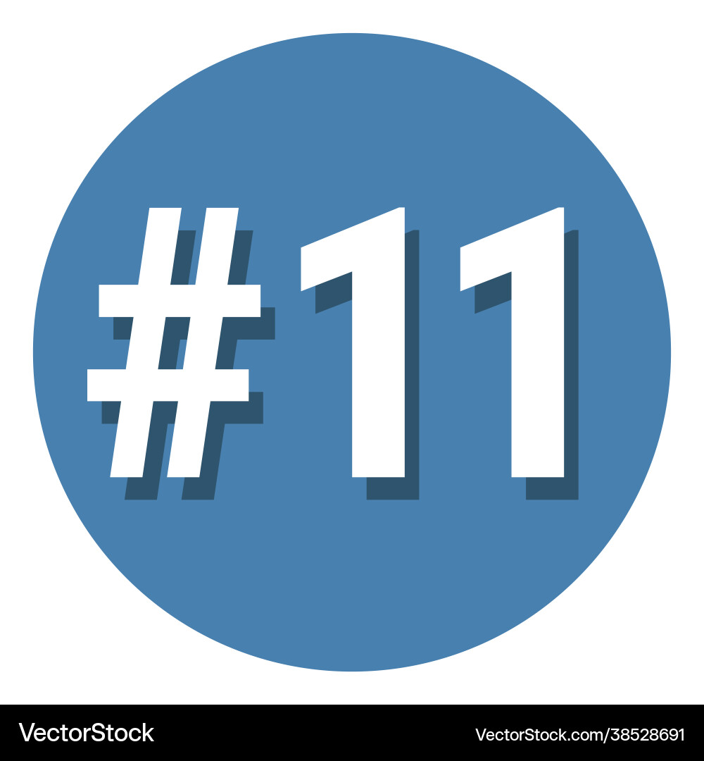 Eleven Number 11 Symbol Royalty Free Vector Image